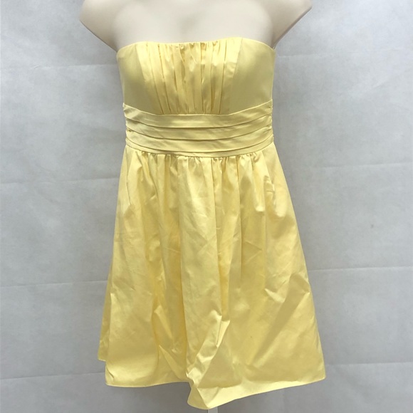 David's Bridal | Dresses | Davids Bridal Yellow Strapless Cotton Dress ...